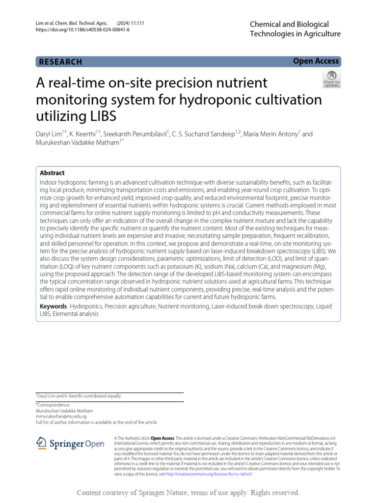 A Real-Time On-Site Precision Nutrient Monitoring | PDF | Detection ...