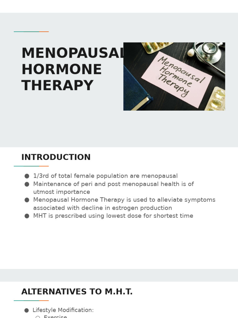 Menopausal Hormone Therapy | PDF | Osteoporosis | Hormone Replacement ...