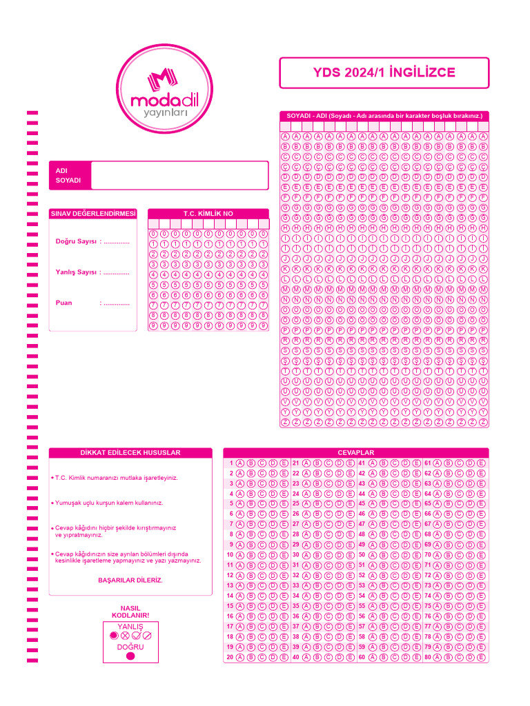 2024 YDS 1 Optik Form | PDF