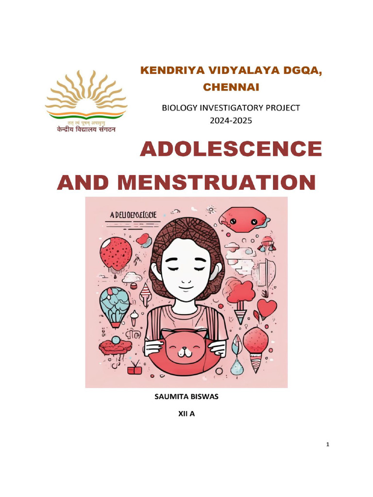 Awareness Project On Adolescence and Menstruation | PDF