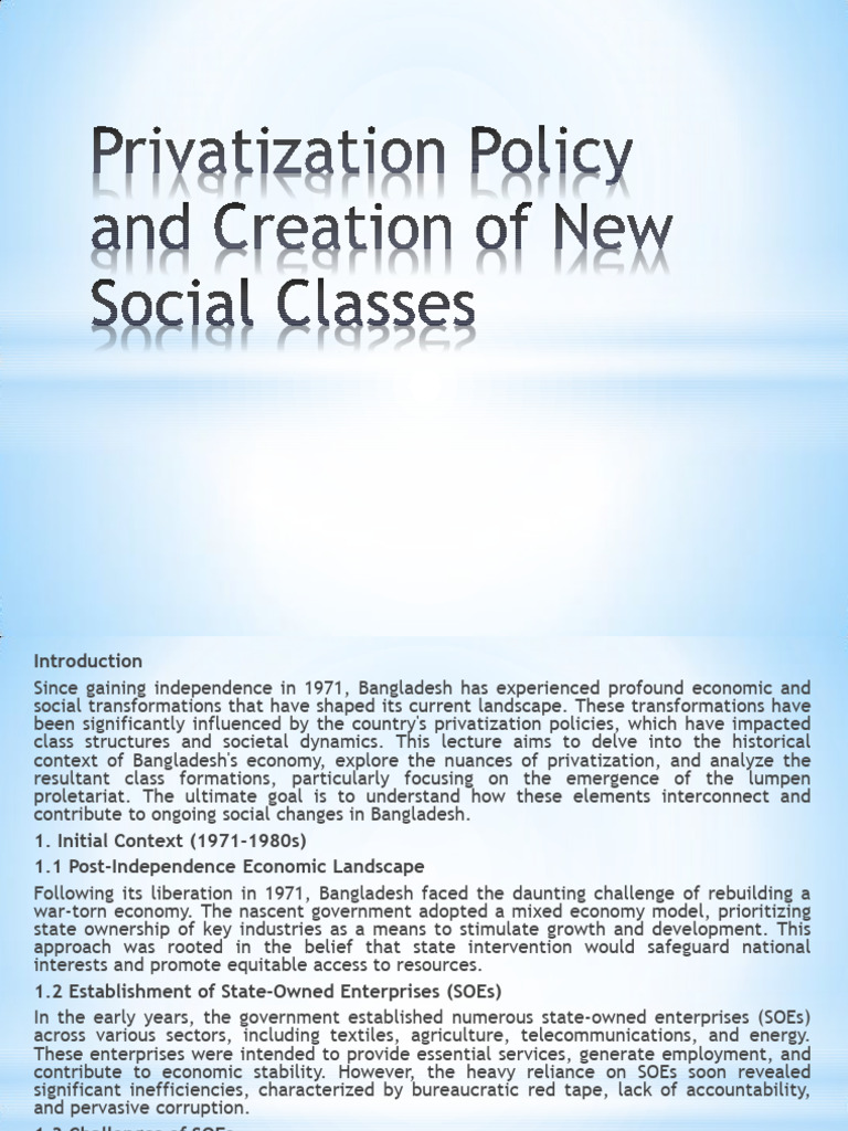 Privatization Presentation | PDF | Privatization | Economic Inequality