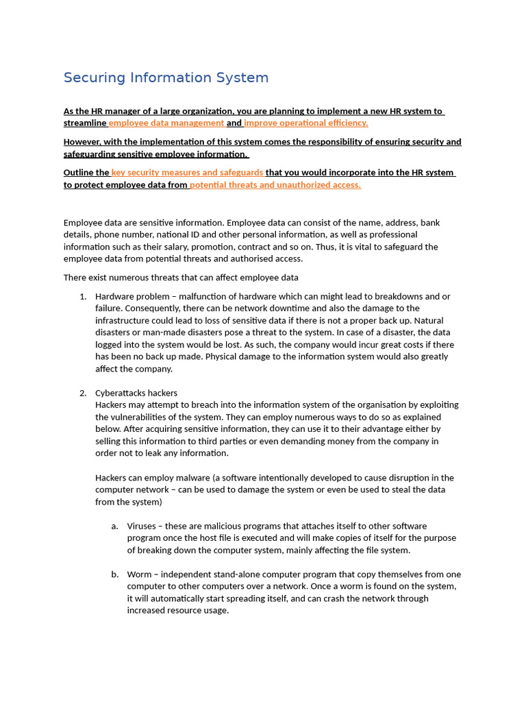 Securing Information System | PDF | Malware | Security