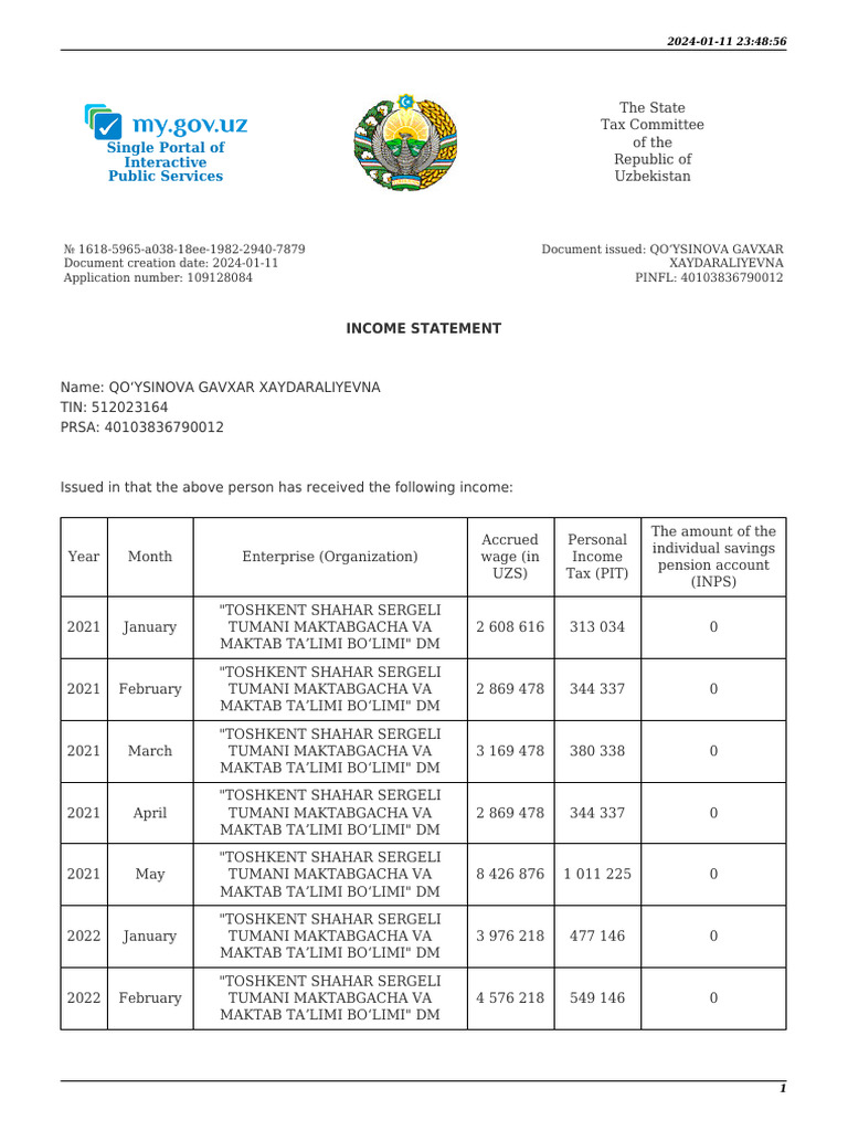 Income Statement | PDF