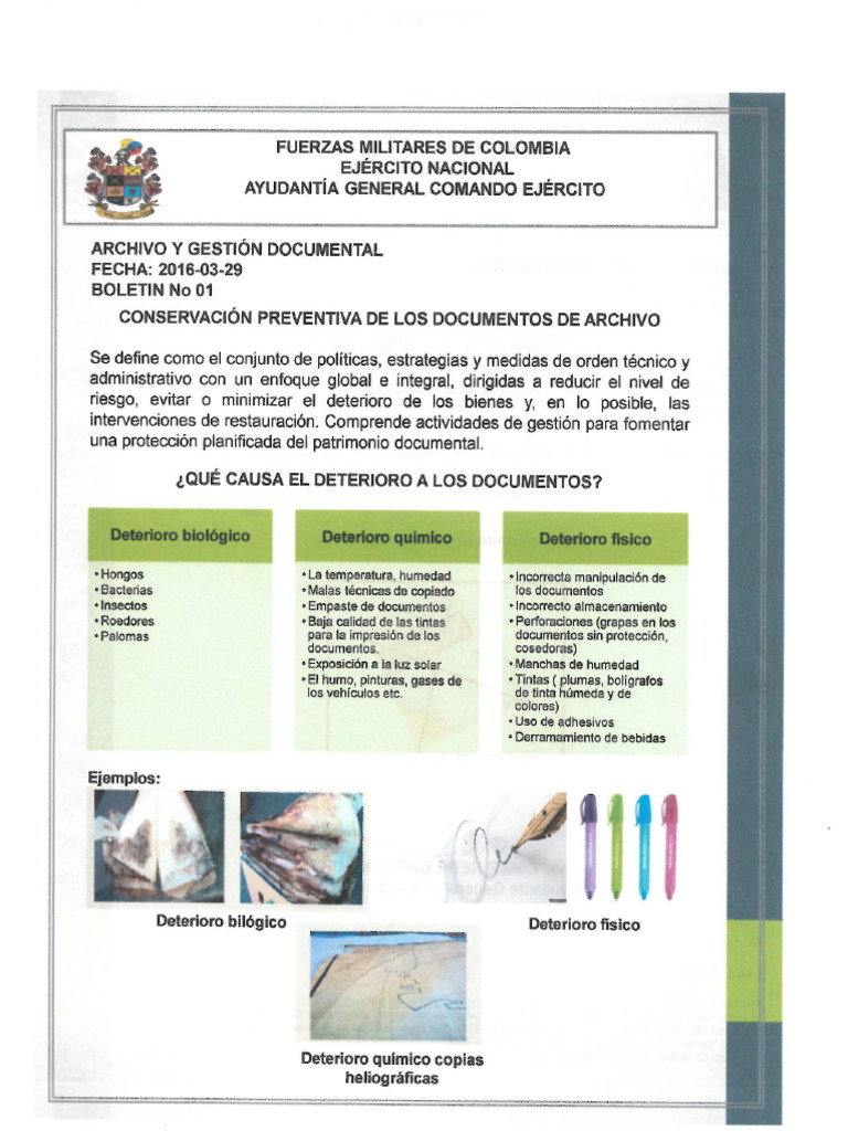 Boletin No.34 CONSERVACION PREVENTIVA DE LOS DOCUMENTOS DE ARCHIVO | PDF