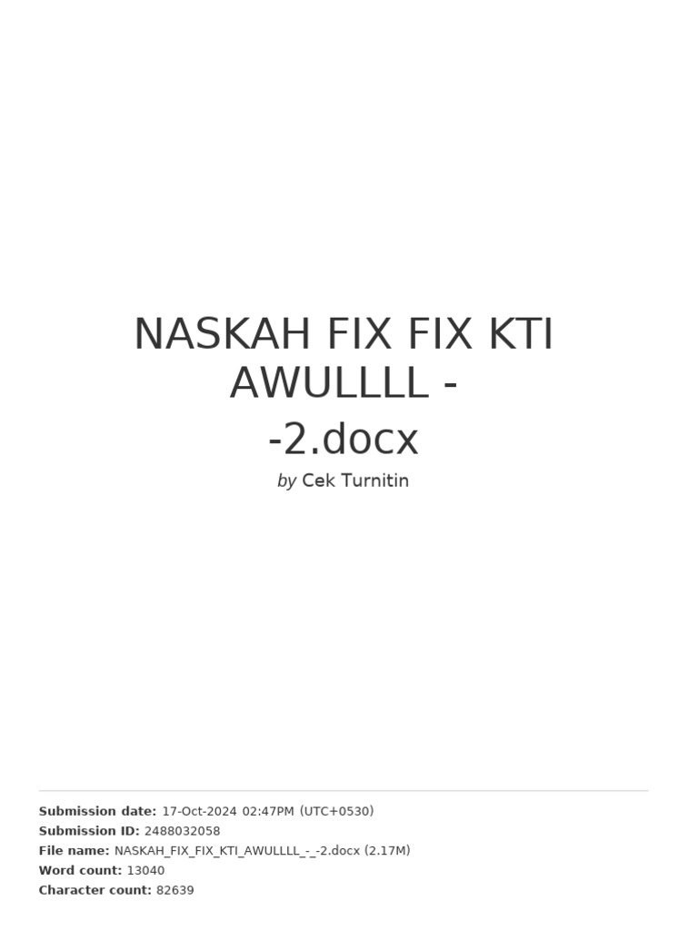Naskah Fix Fix Kti Awullll - 2 | PDF