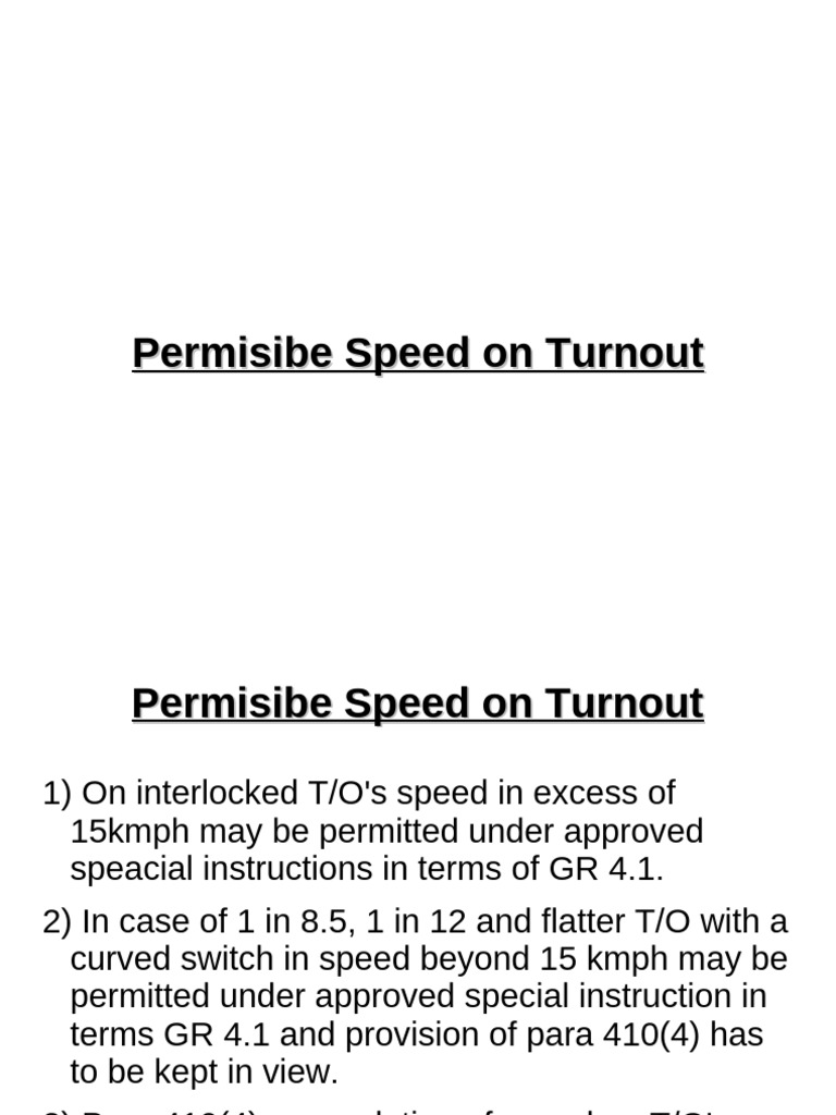 Permissible Speed Guidelines for Turnouts | PDF | Transport | Land ...