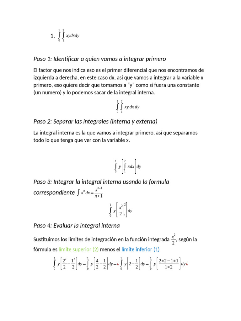 Ejercicios Resueltos de Integrales Dobles | PDF | Integral | Álgebra