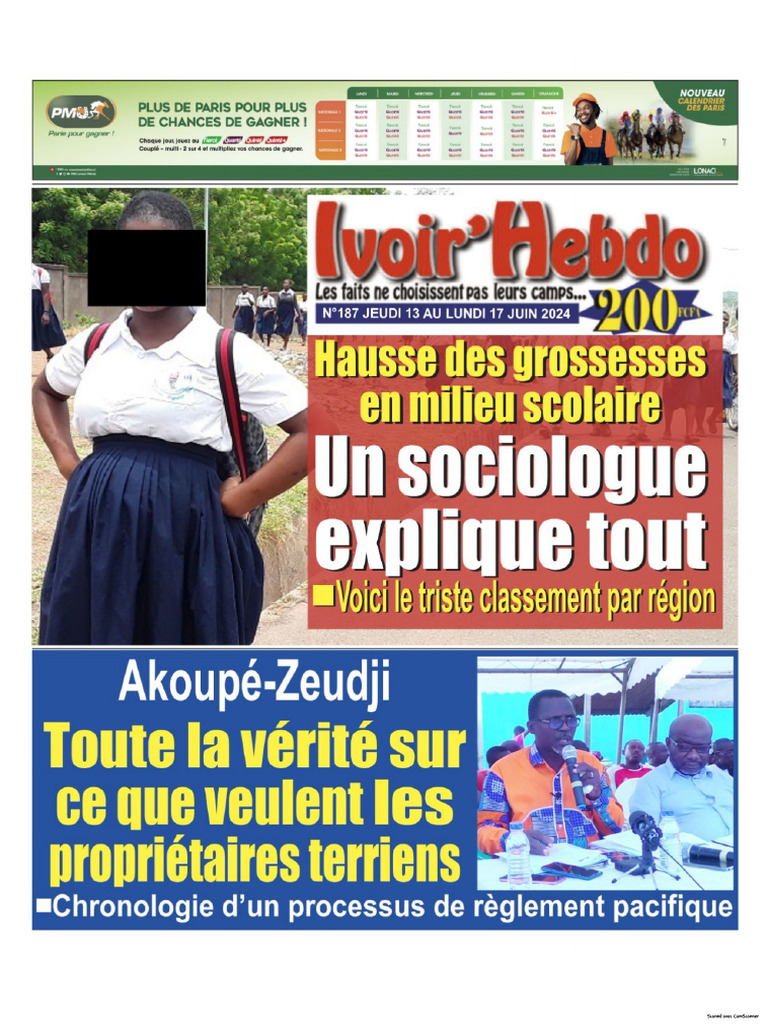 Les Titres Du Jeudi 13 Juin 2024. | PDF