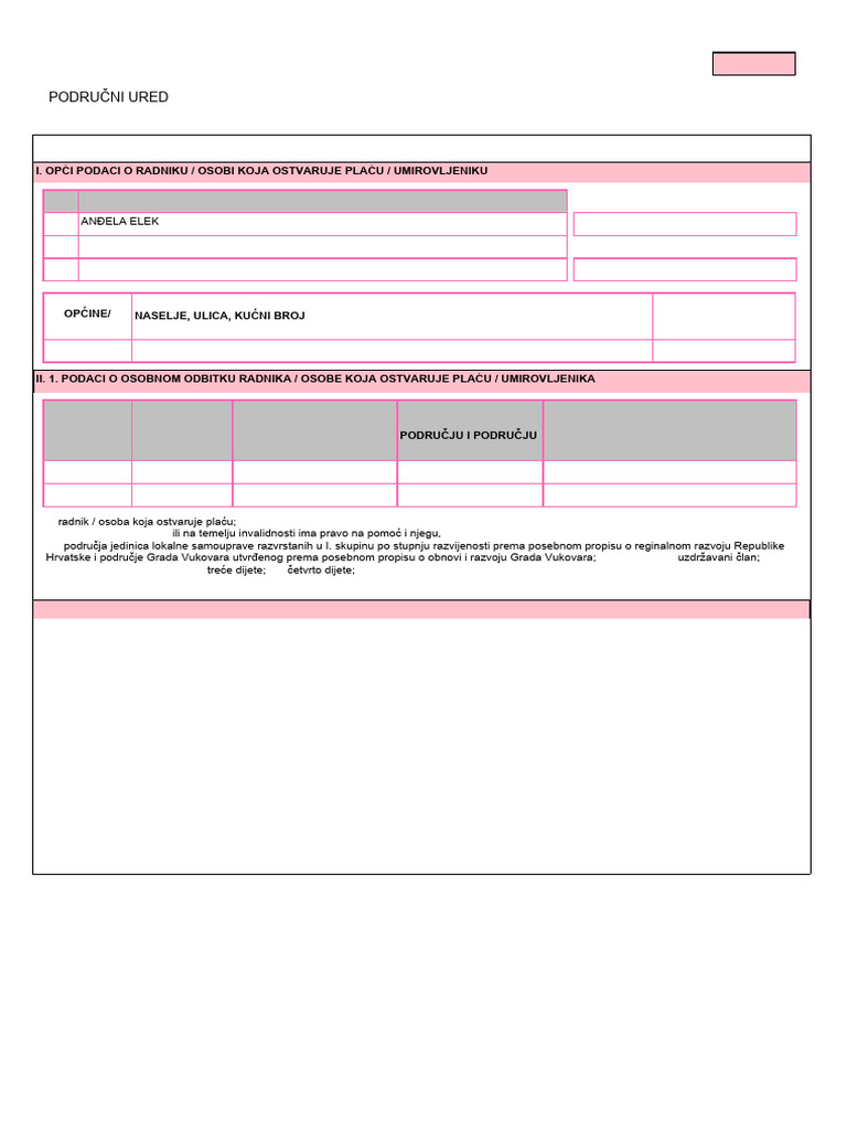 Obrazac Izdavanje PK | PDF