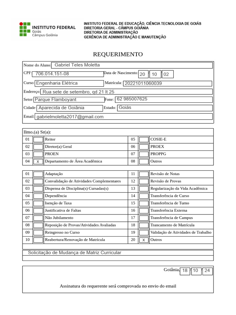 Requerimento Editável | PDF