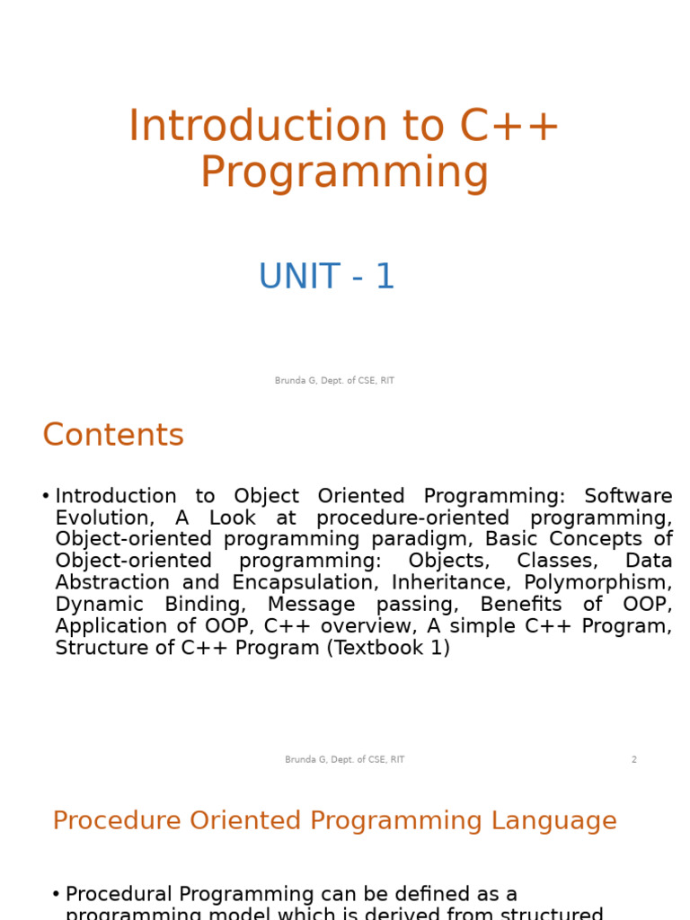 Unit 1 | PDF | Object Oriented Programming | Computer Programming