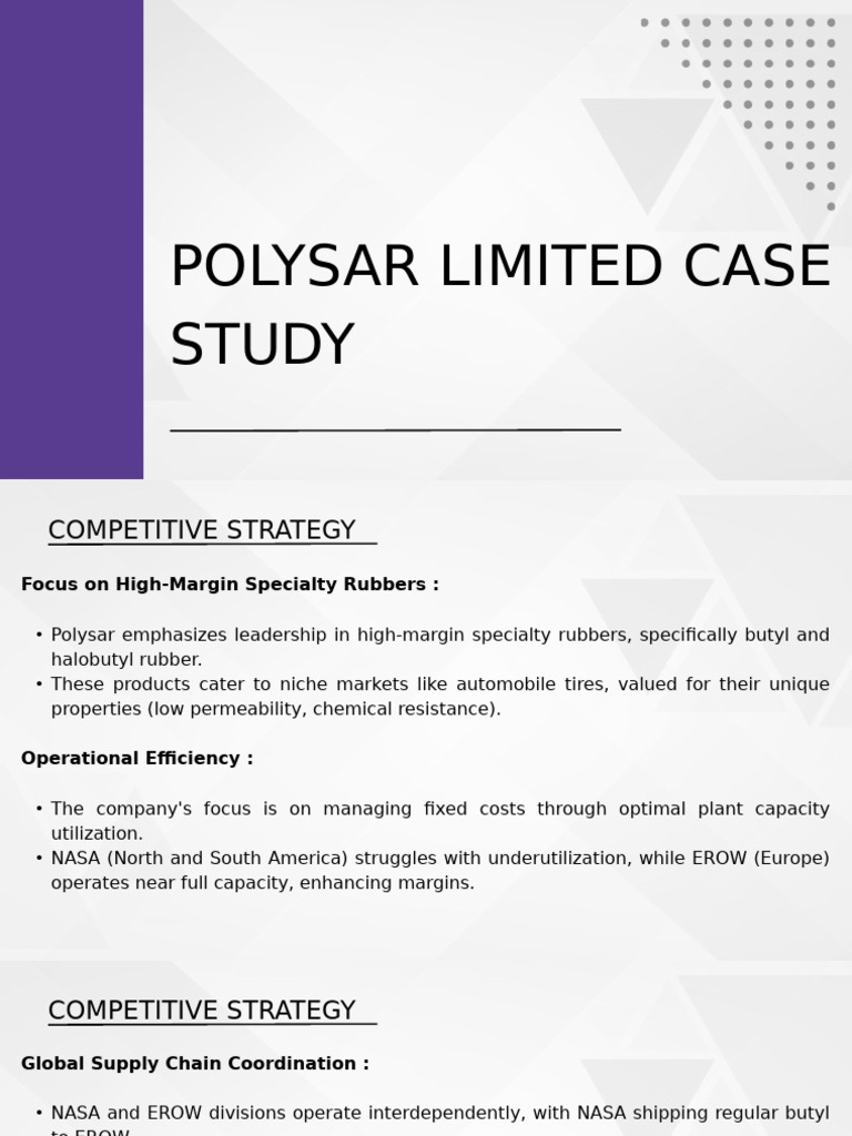 Polysar Ltd Case Study Final | PDF | Cost Of Goods Sold | Profit (Economics)