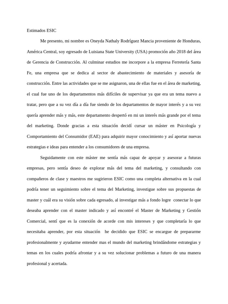 Ensayo Oneyda Pdf Marketing Business