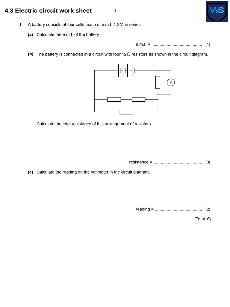 Battery and Circuit Calculations Guide | PDF | Electrical Resistance ...