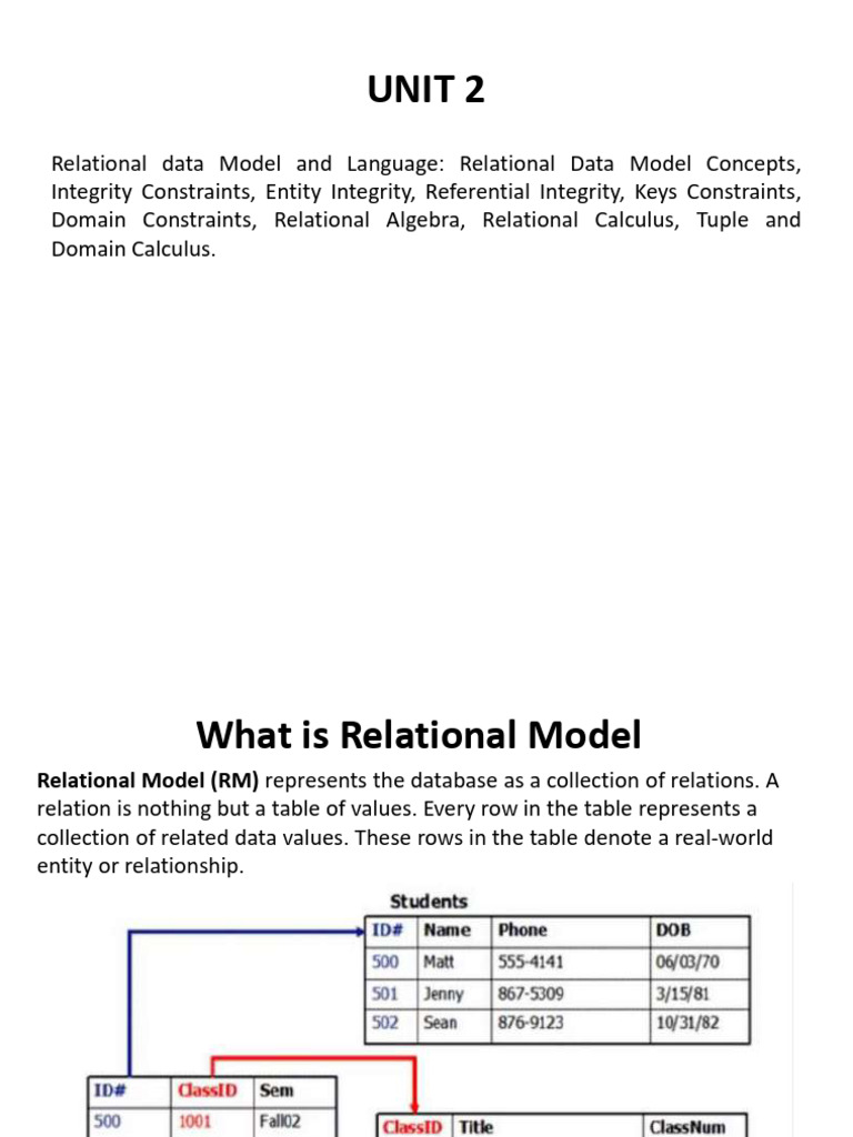 ppt1_unit2 | PDF | Relational Model | Relational Database