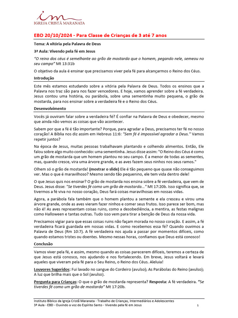 3a Aula_EBD_CIA_A Vitoria Pela Palavra de Deus_Vivendo Pela Fe Em Jesus ...