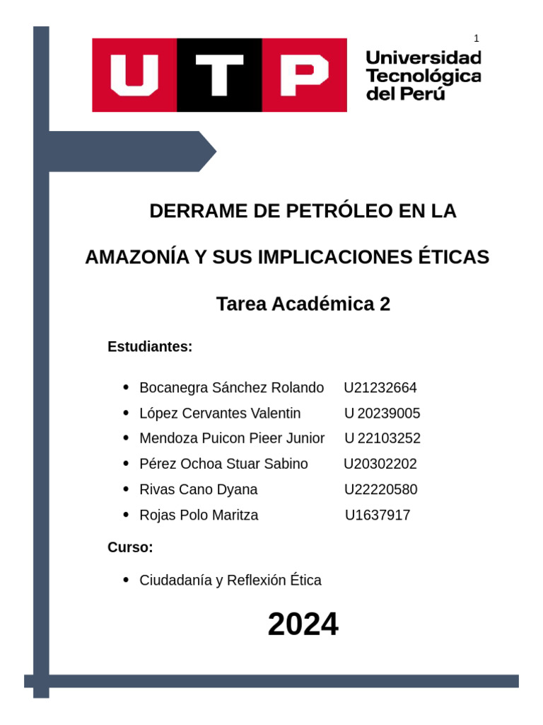 Derrame de Petróleo y Ética en la Amazonía | PDF | Corrupción política ...