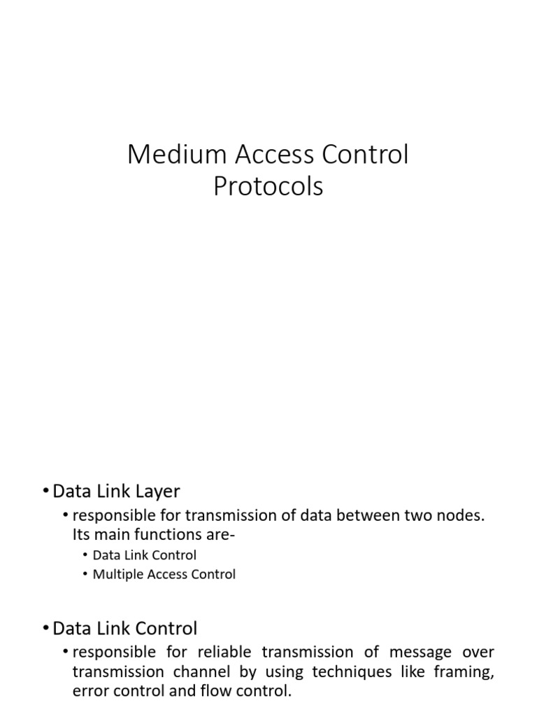 38-Medium Access Control Protocol-30-10-2023 | PDF | Computer Network ...