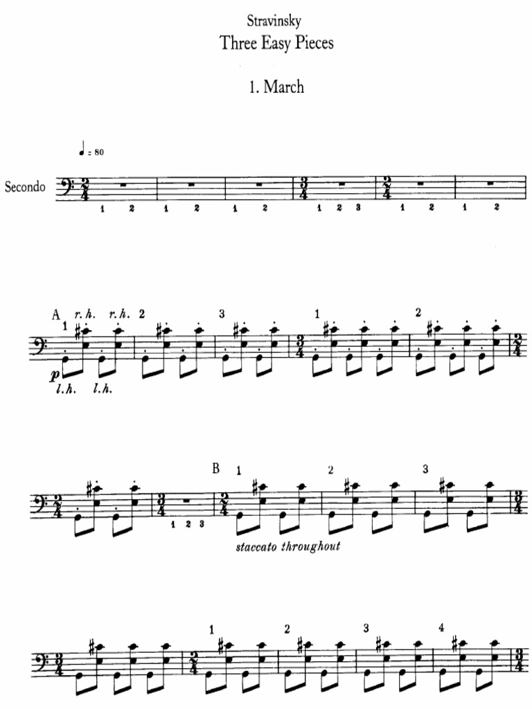Stravinsky 3 Easy Pieces Piano | PDF