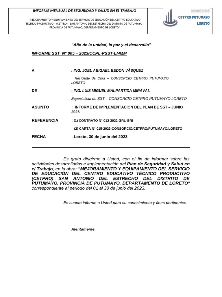 Inf. Sst Cetpro.junio.rev 02. | PDF