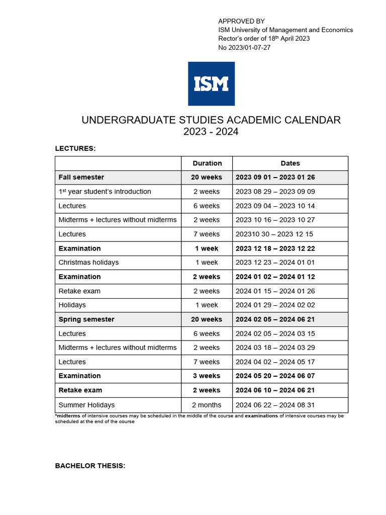 ACADEMIC-CALENDAR-2023-2024 | PDF | Academic Term | Thesis