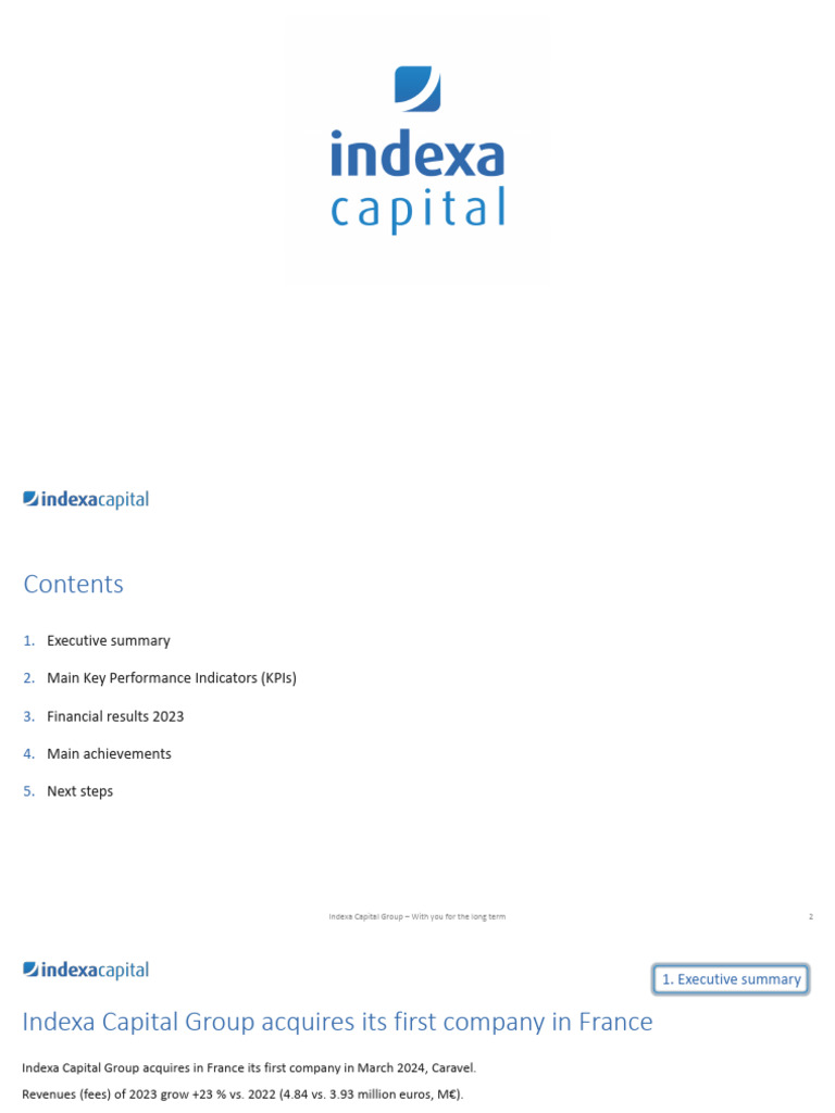 Indexa Capital Group 2023 Financial Results | PDF | Income | Revenue