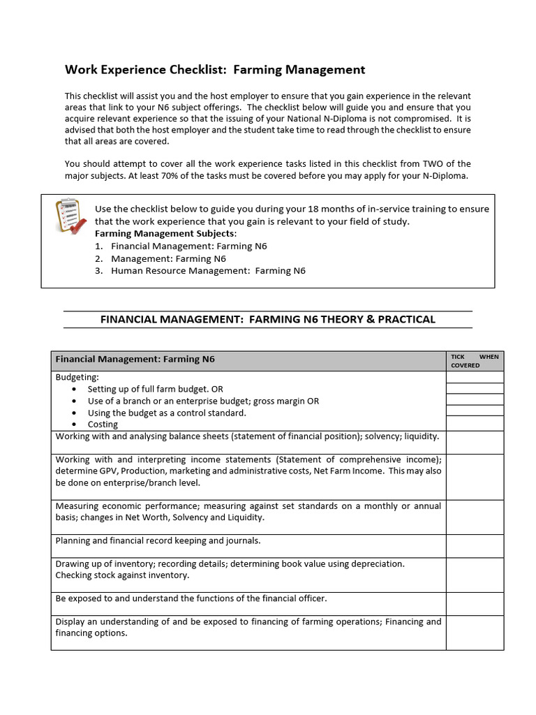 CHECKLIST Farming_240816_201818 | PDF | Occupational Safety And Health | Employment