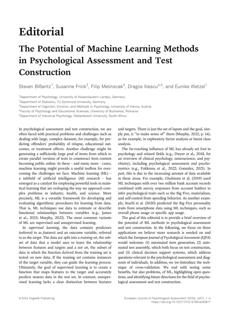 Bißantz Et Al 2024 The Potential of Machine Learning Methods in ...