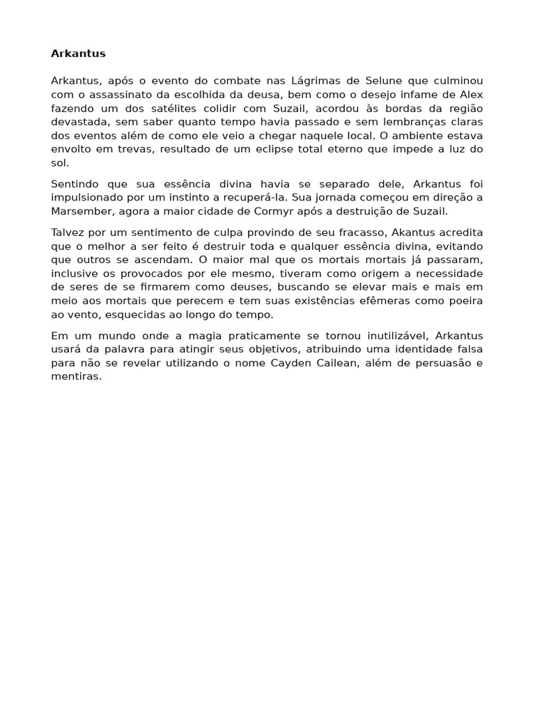 A Jornada de Arkantus em Marsember | PDF