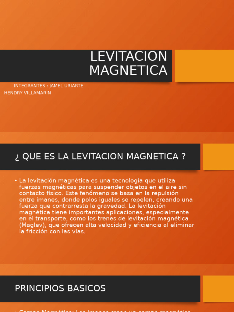 Levitación Magnética: Principios y Aplicaciones | PDF | Ciencia y ...