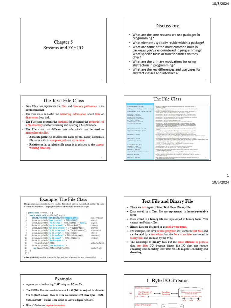 Chapter 5 Streams and File IO | PDF | Computer File | Character Encoding