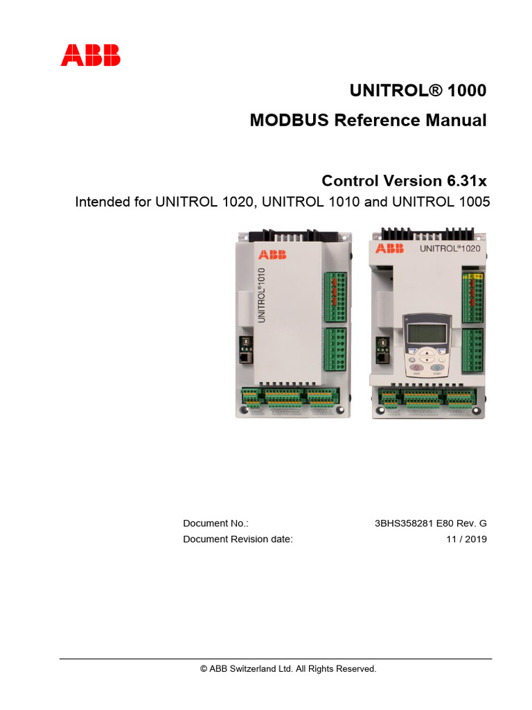 UN1010 - 20 Modbus Reference Manual 6.318 V1 | PDF | Computer Engineering | Computer Hardware
