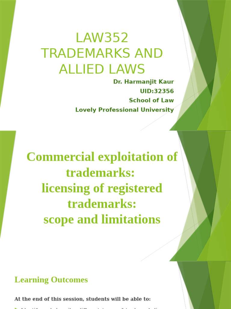 Licensing of Registered Trademarks | PDF | License | Trademark
