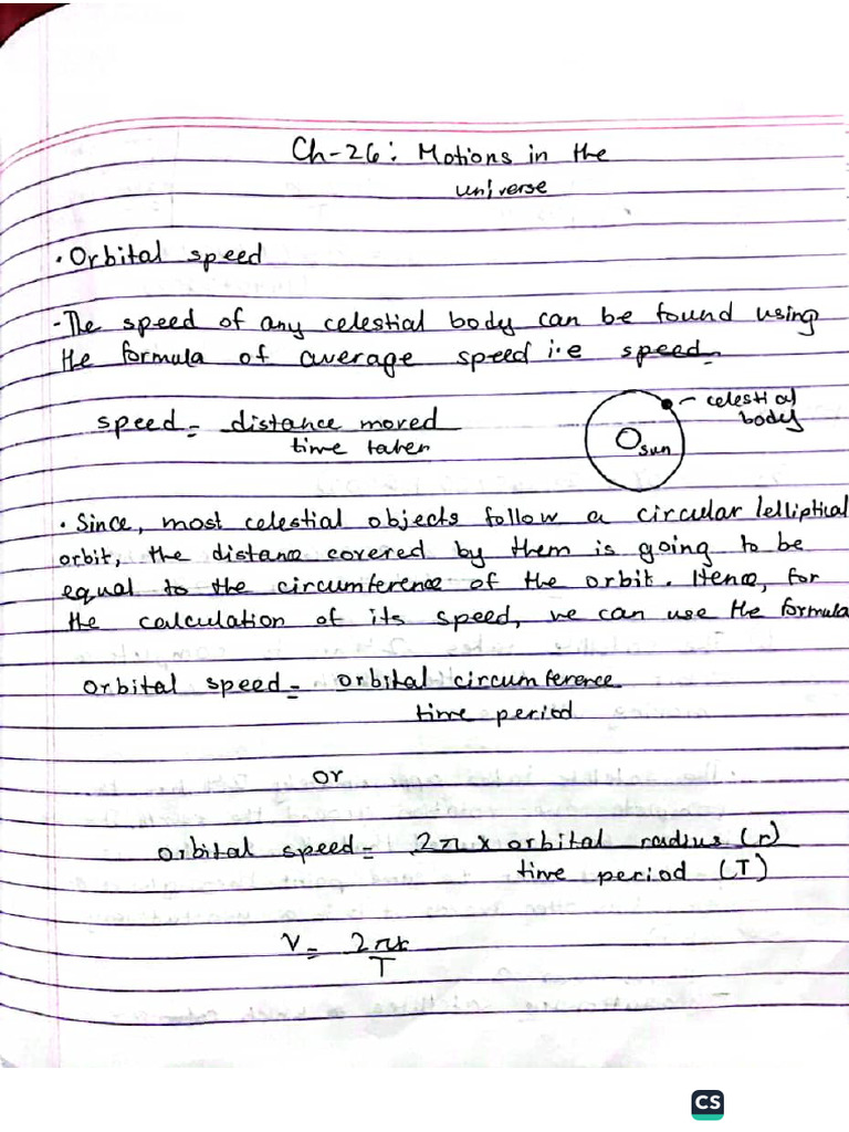 Physics Notes For Astrophysics Chapter: Motion in The Universe | PDF ...