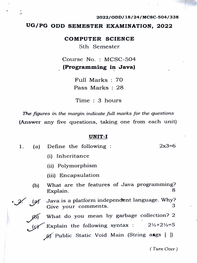 5th & 6th Sem Question Paper of BSC Computer Science (ASSAM UNIVERSITY) | PDF | Scheduling ...