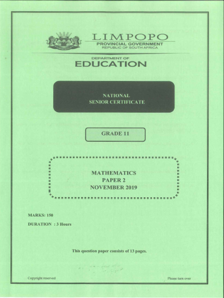 GR 11 Limpopo P2 November 2019 | PDF