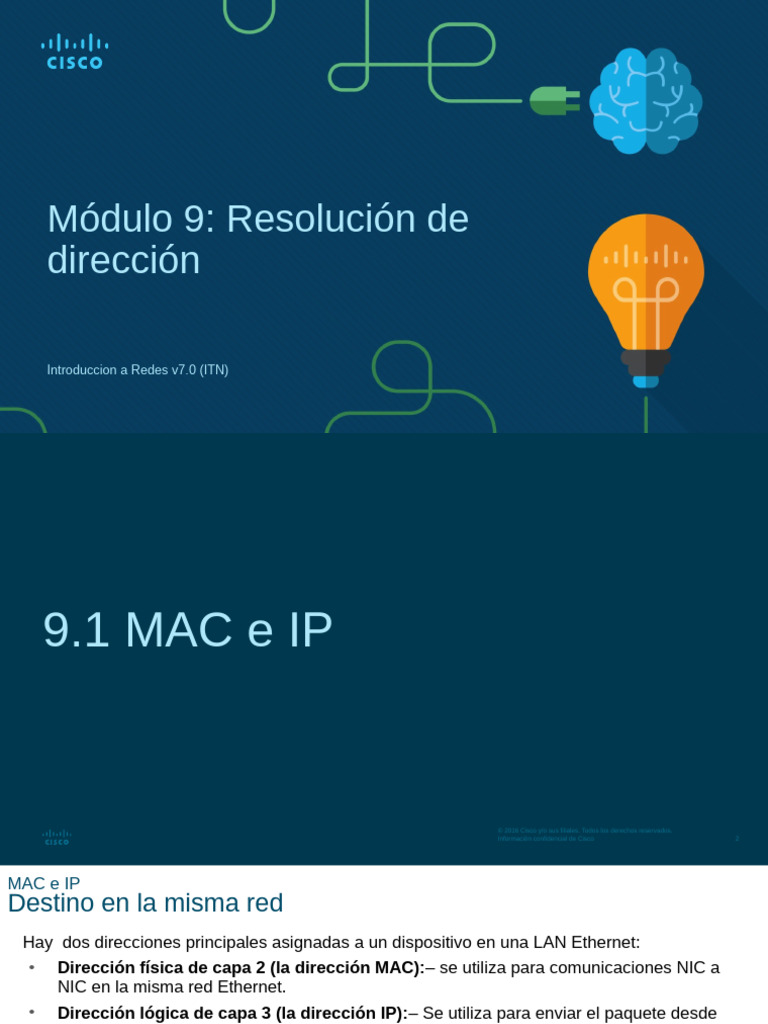 ITN Module 9 | PDF | Protocolos de internet | Controlador de interfaz de red