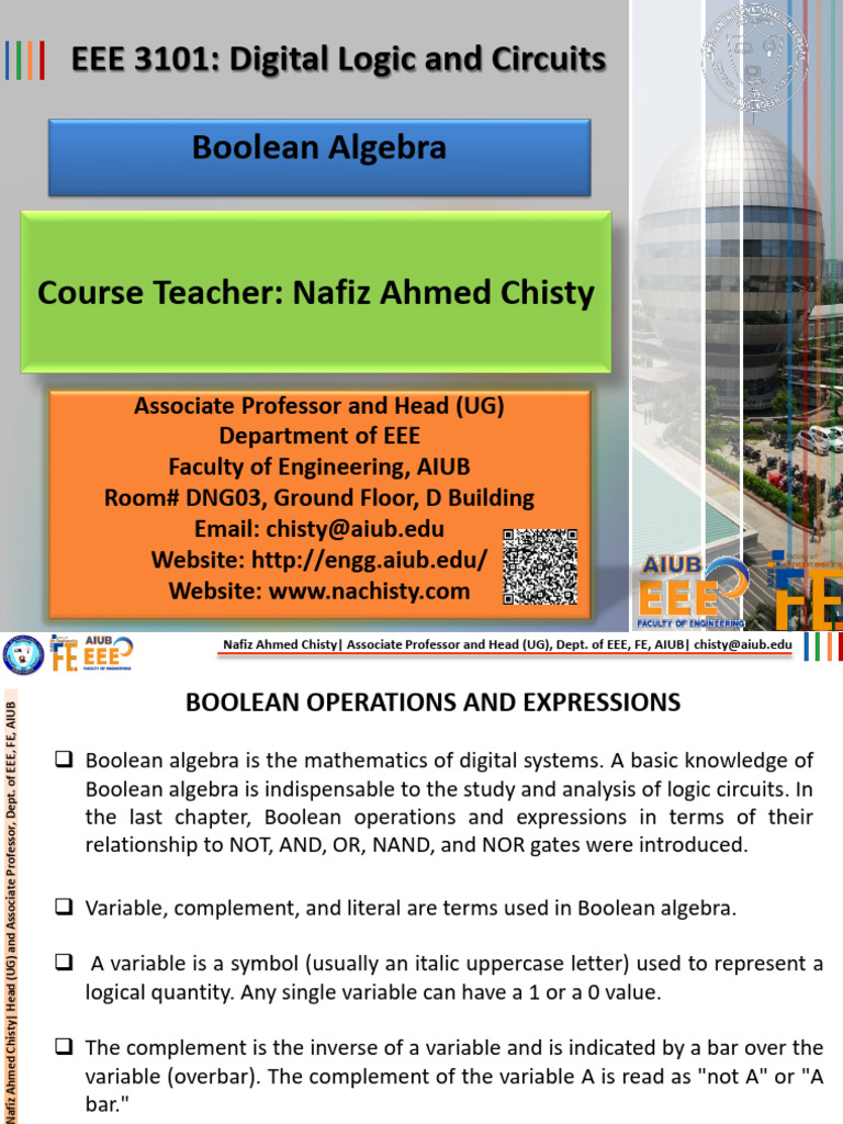 4a_Boolean Algebra_Spring24 | PDF | Boolean Algebra | Teaching Mathematics