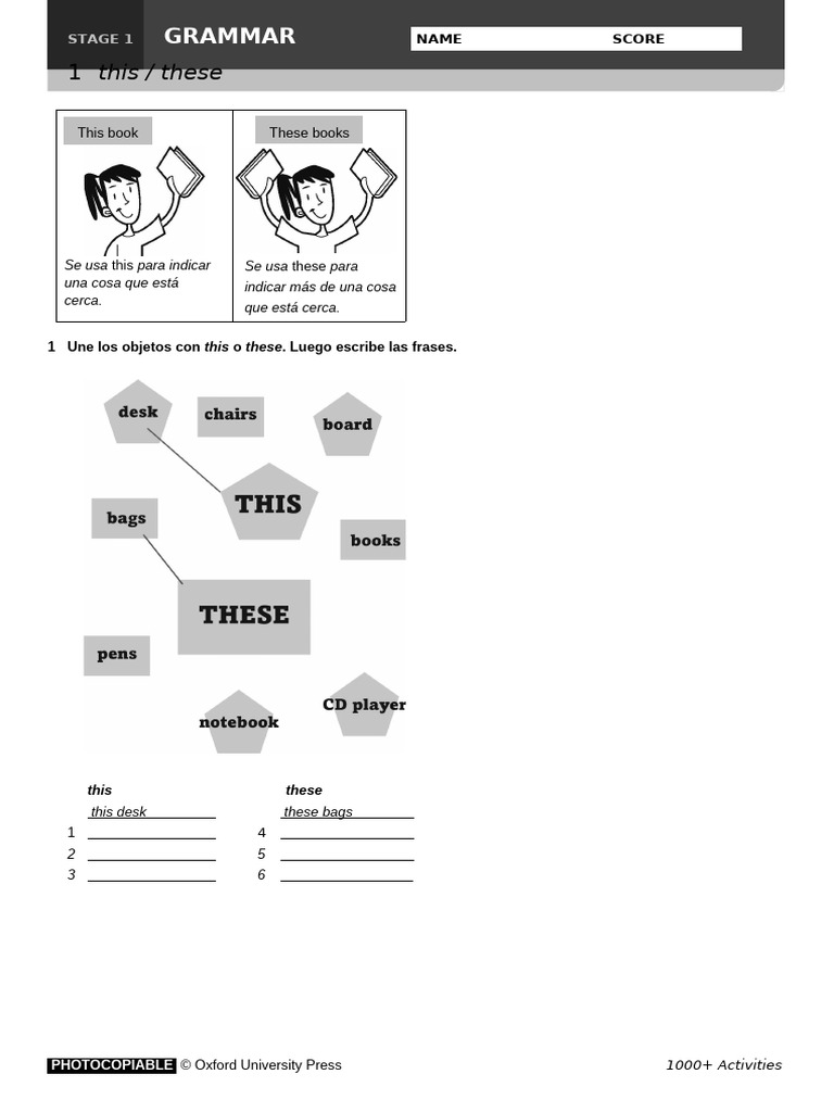This vs. These Grammar Exercises | PDF | Language Arts & Discipline ...