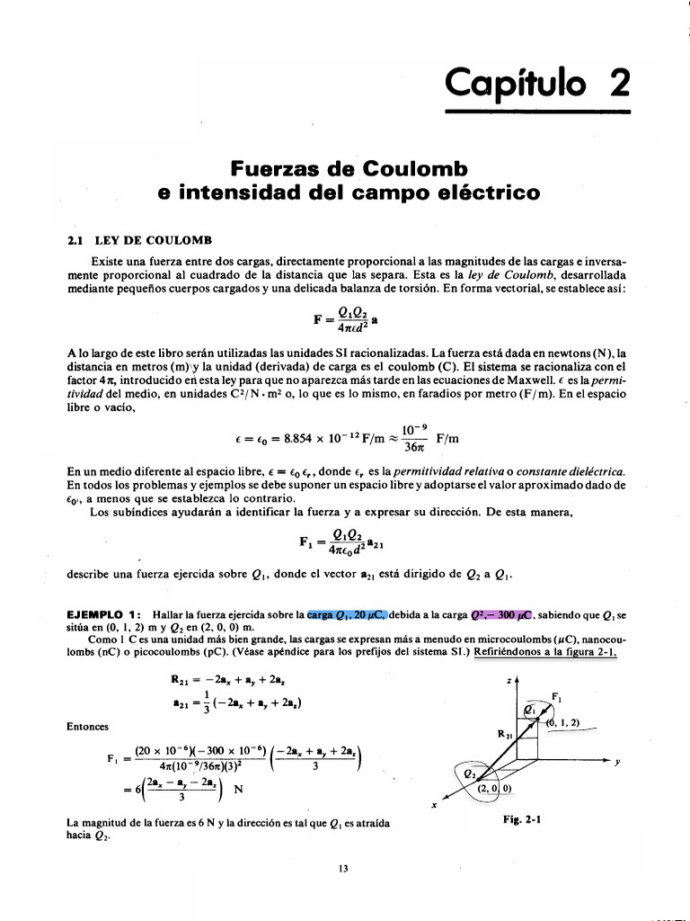 Ley de Coulomb y Campo Eléctrico | PDF | Fuerza | Campo eléctrico