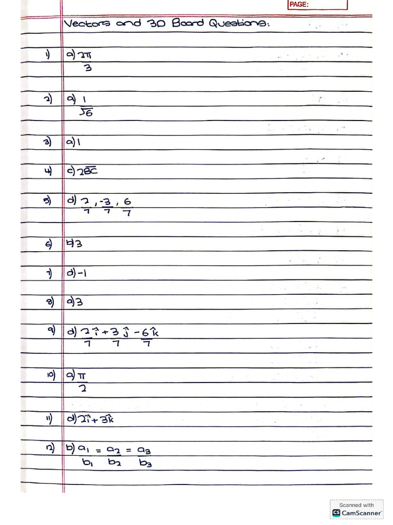 Vectors and 3D 1 Ans | PDF