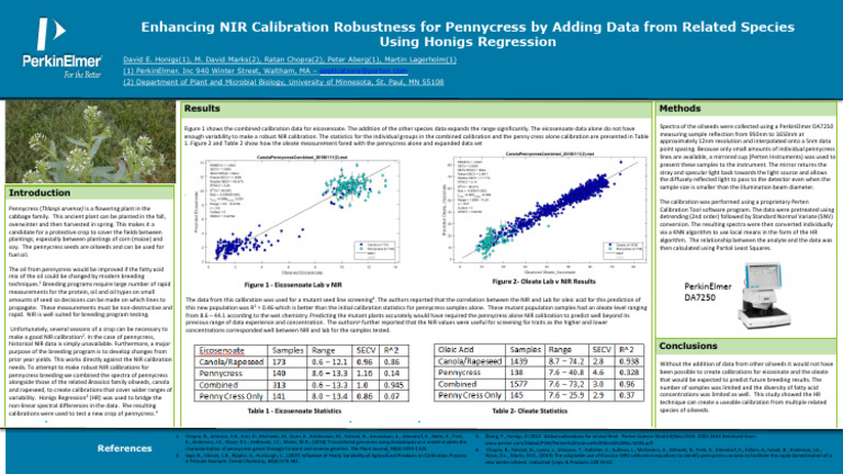 NIR Calibration for Pennycress Oilseeds | PDF | Rapeseed | Plant Breeding