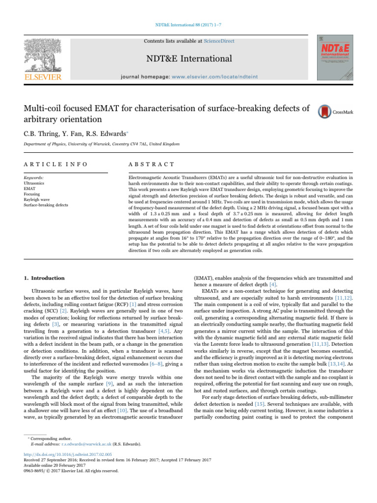 Thring2017 Multi-Coil Focused EMAT For Characterization of Surface ...