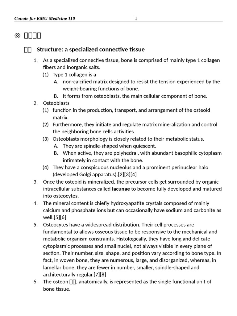 Bone Tissue Structure and Function | PDF | Bone | Osteoblast