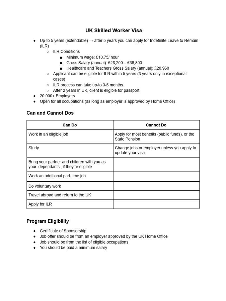 UK Immigration - Work Visa | PDF | Employment | Salary