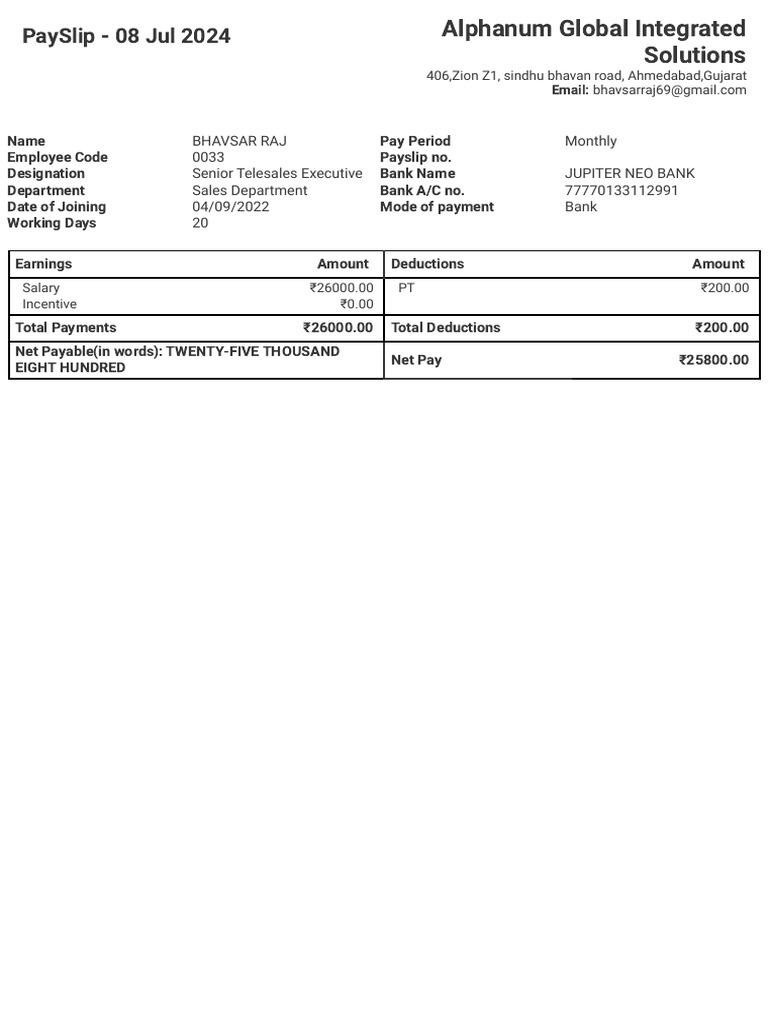 Payslip June 2024 | PDF