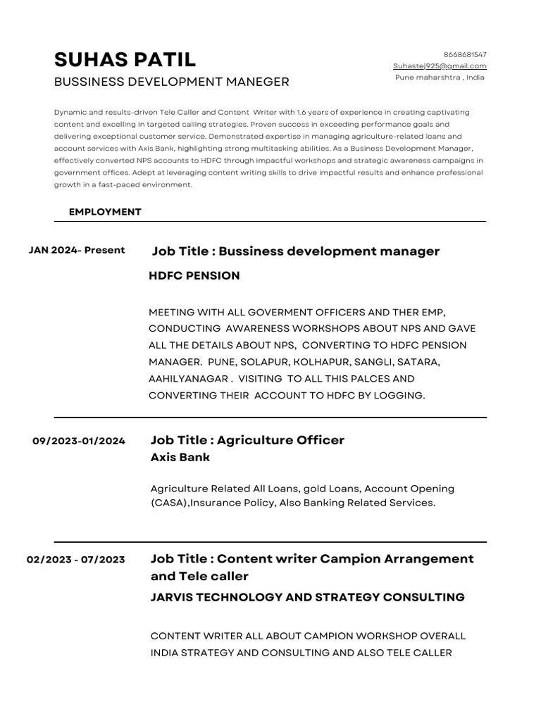 Suhas CV-1 - 241021 - 161551 | PDF | Business | Economies