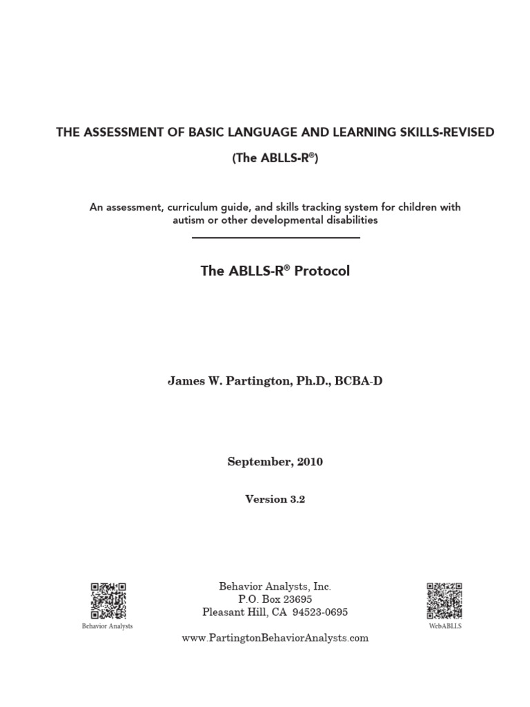 ABLLS-R Protocol 2018 | PDF | Hand | Human Anatomy