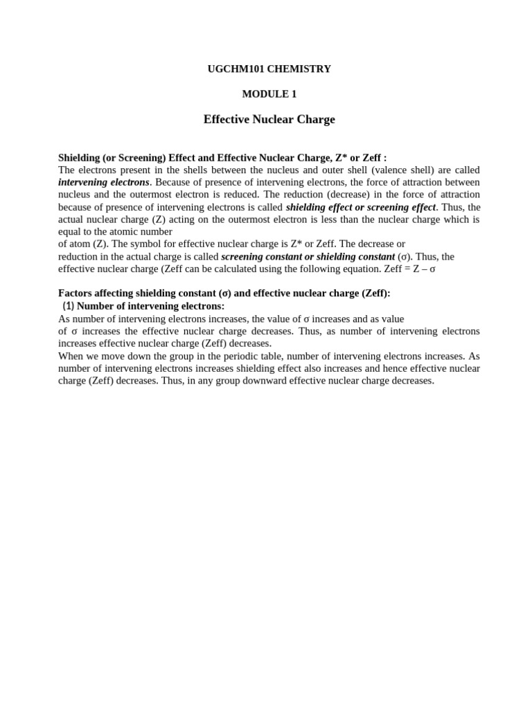 Eff. Nuclear Charge | PDF | Phases Of Matter | Materials Science