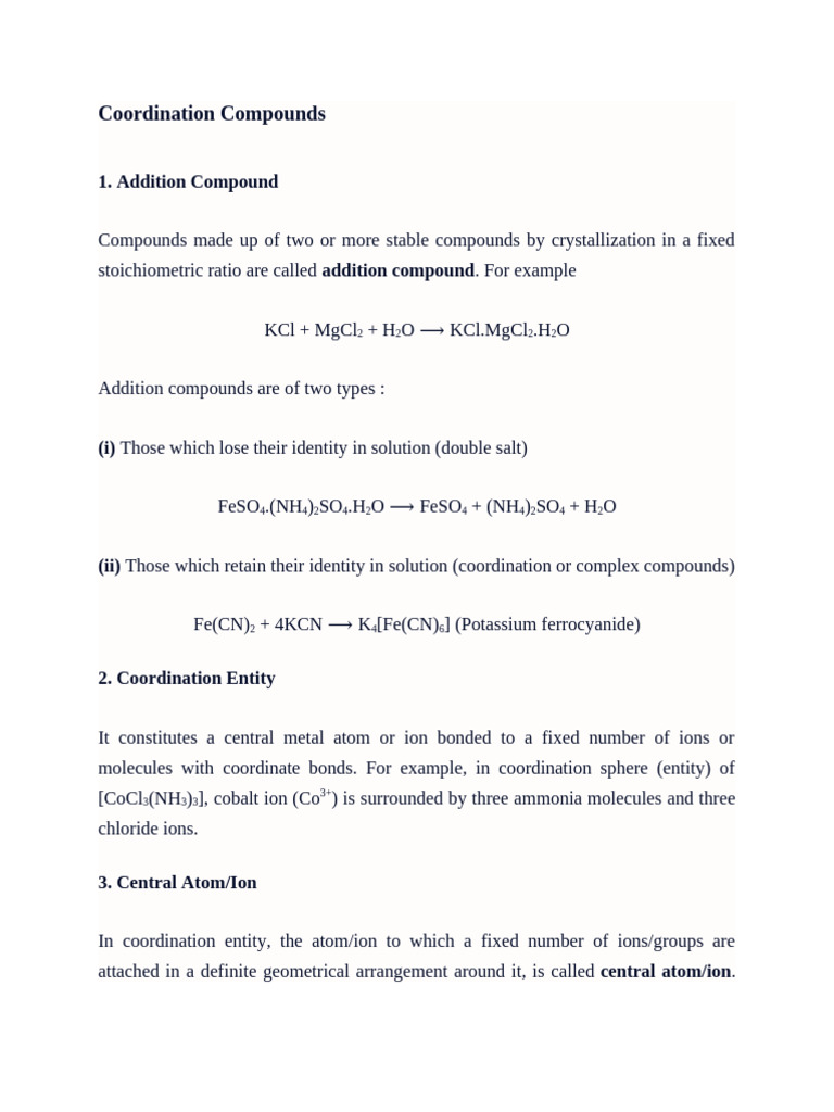 Coordination Compound | PDF | Coordination Complex | Ligand